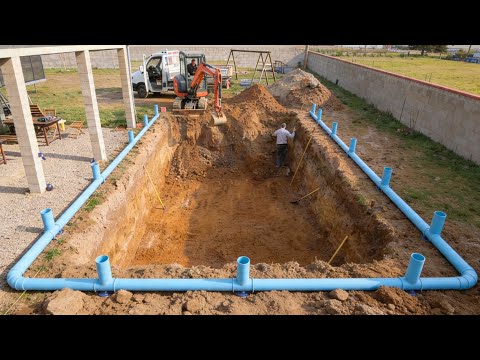 Man Builds Stunning SWIMMING POOL In His Backyard | Start To Finish By @EricLeCarreleur