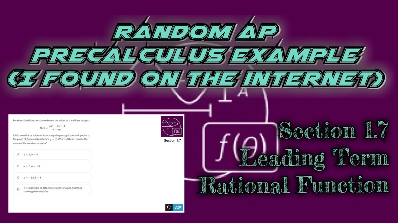 AP Precalculus Section 1.7 Example: Leading Terms of Rational Functions - YouTube