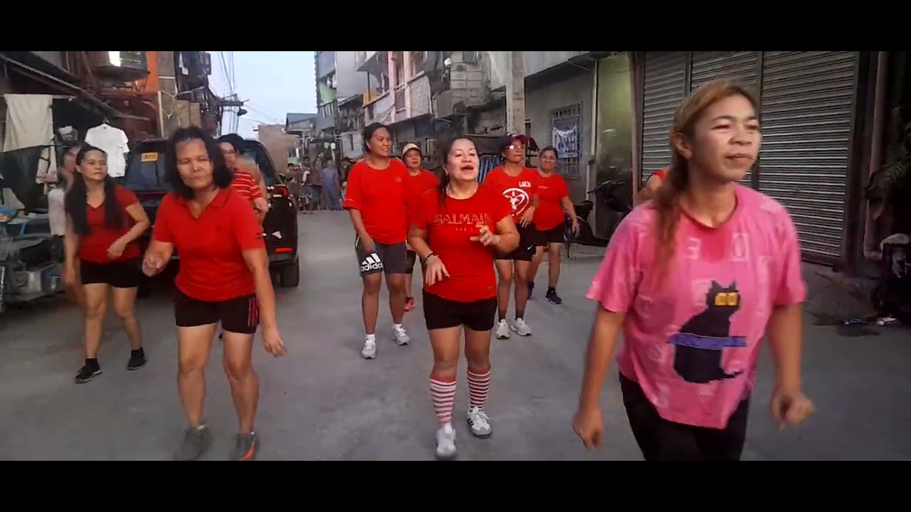 Let's go zumba lets go dance in red color w/ zumba ladies - YouTube