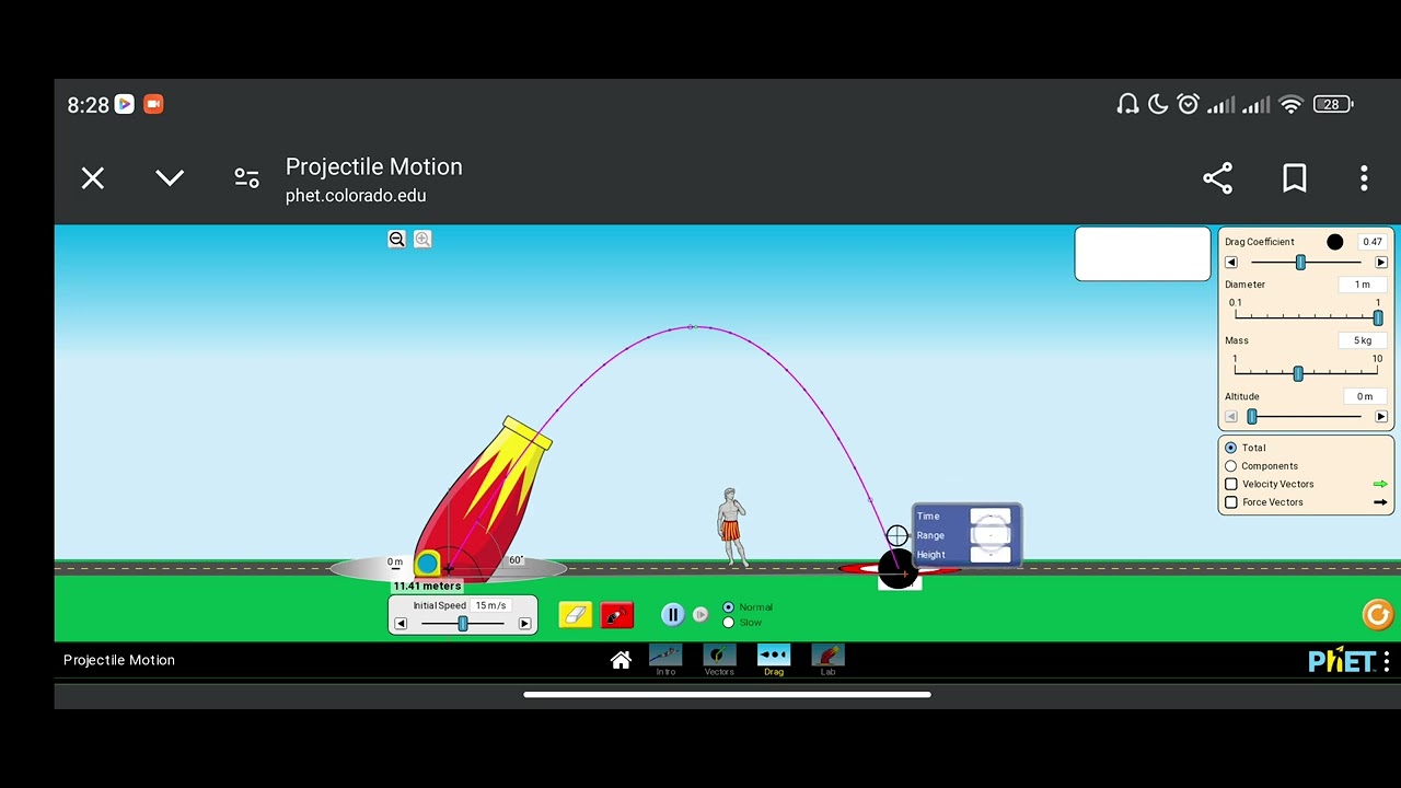 Praktikum Virtual Fisika, Phet Simulation Projectile Motion - YouTube