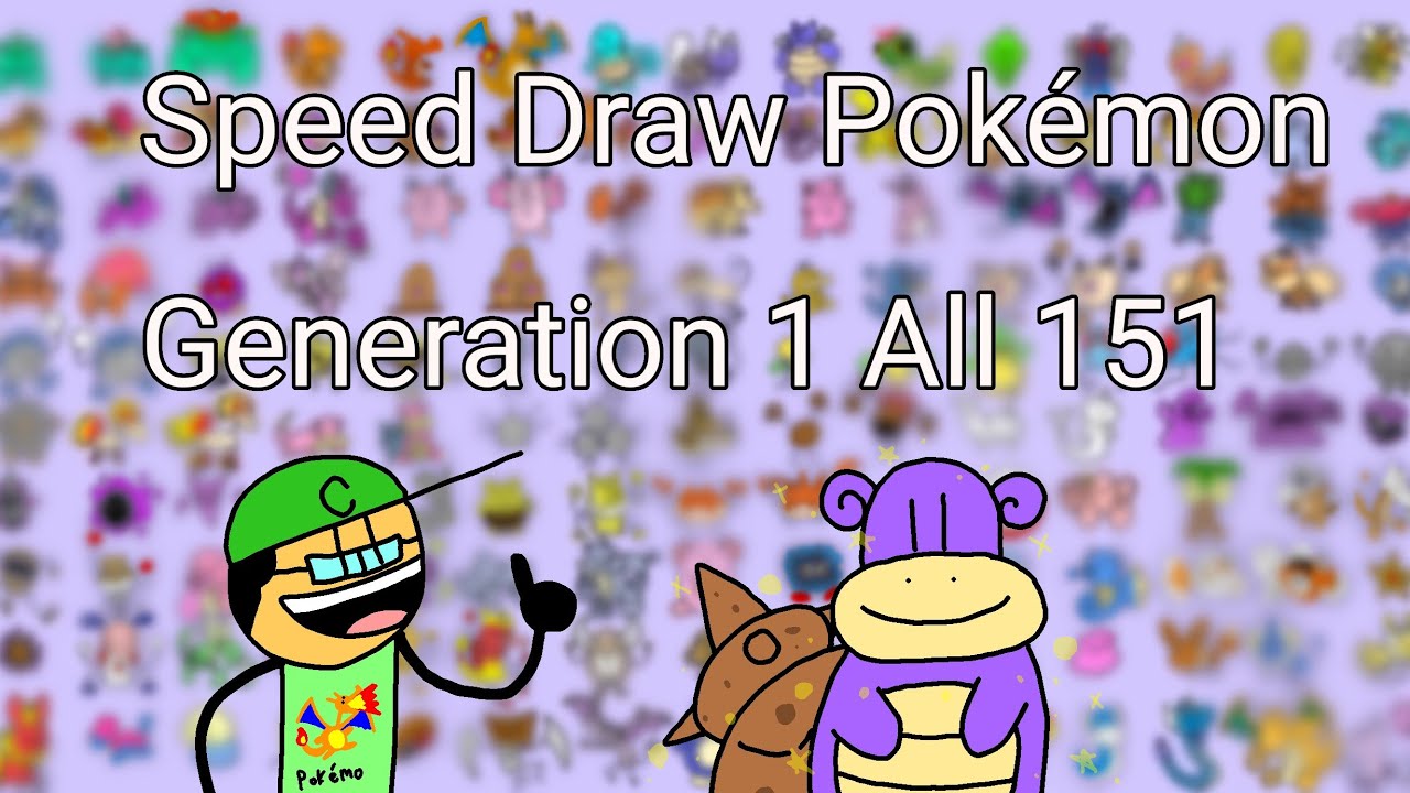 Speed draw all 150 pokémon 1st gen - YouTube