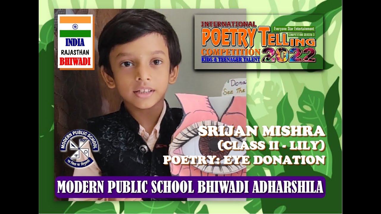 Eye Donation | Poetryteller - Srijan Mishra | Supervisor - Ms. Amita ...