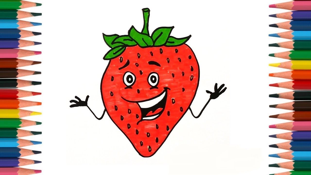 How to color Strawberry - Drawing for Kids - Videos for Children - YouTube