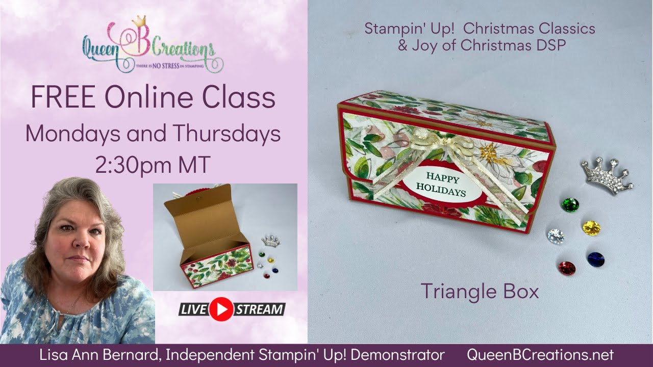 👑 Stampin' Up! Christmas Classics Triangle Box Tutorial - YouTube