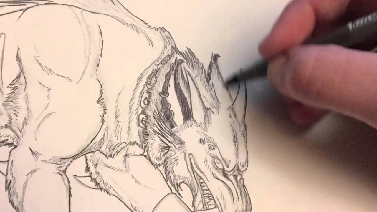 Hellhound Drawing - YouTube