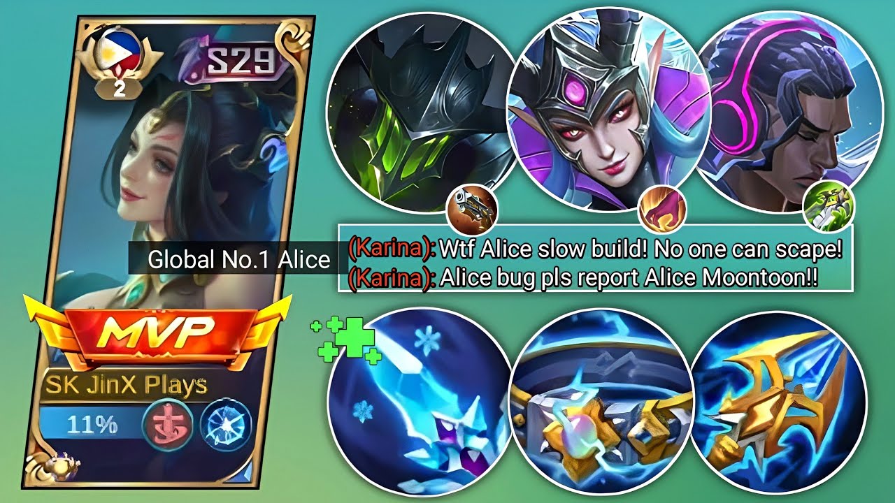 ALICE ANNOYING HEROE SUPER SLOW BUILD!! - Alice best build 2023 | MLBB ...