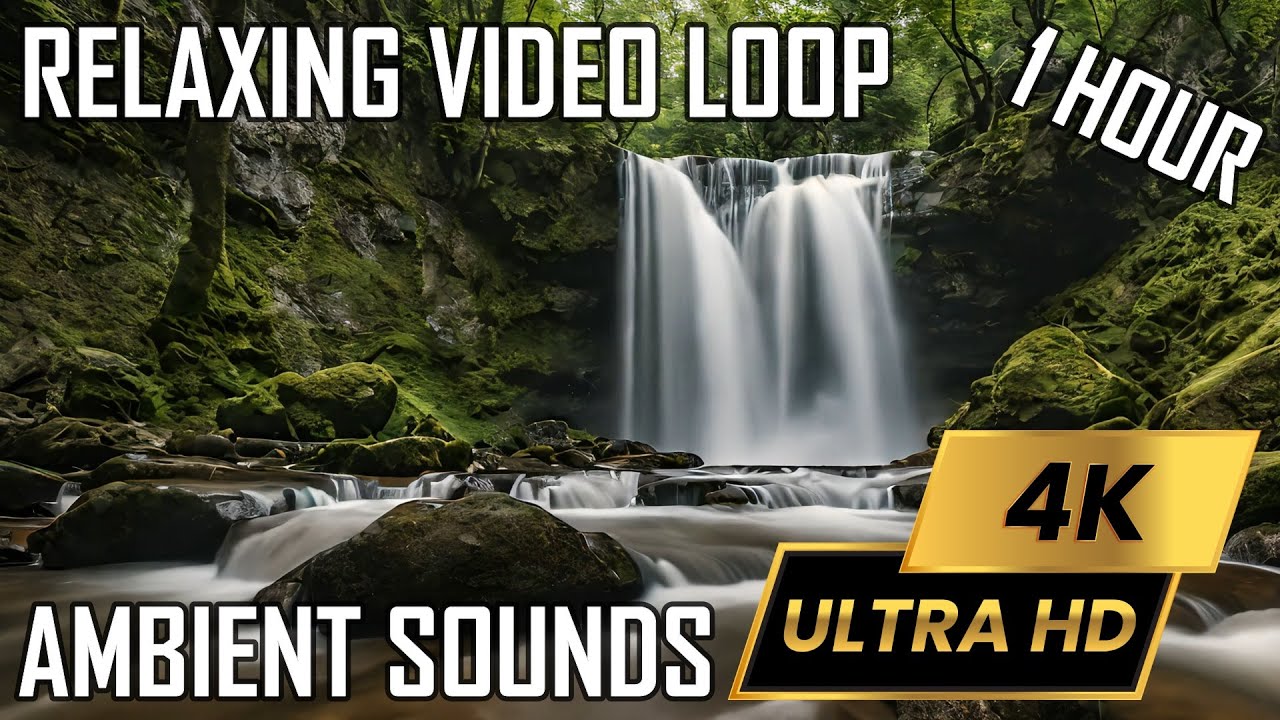 Waterfall - Relaxing Ambience 4K | 1 HOUR Loop [AI-Generated] - YouTube