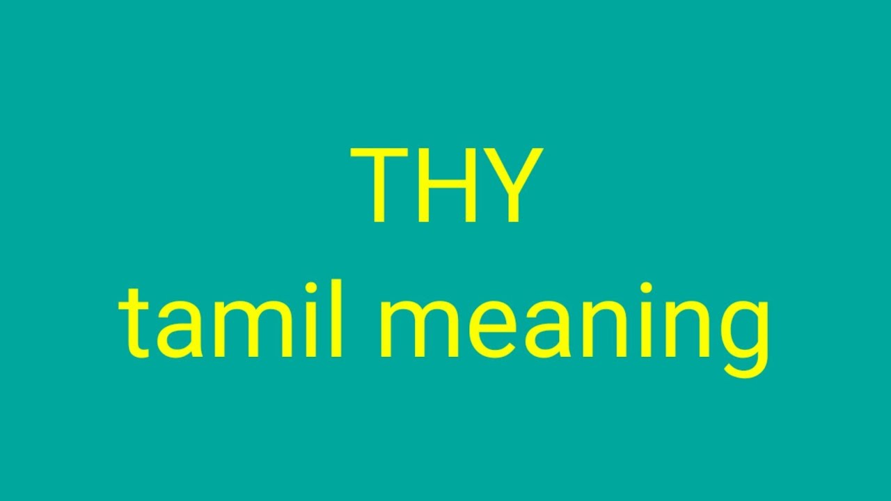 THY tamil meaning/sasikumar - YouTube