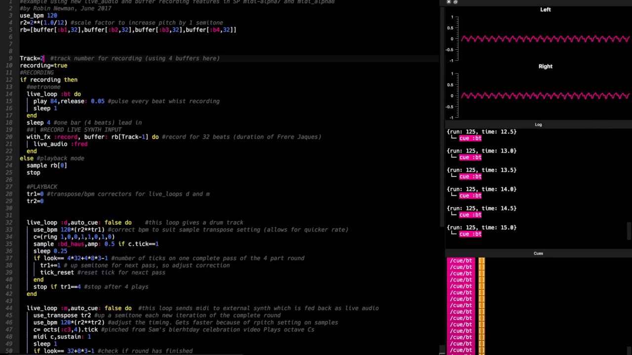 Sonic PI midi-alpha8 LiveAudio demonstration - YouTube