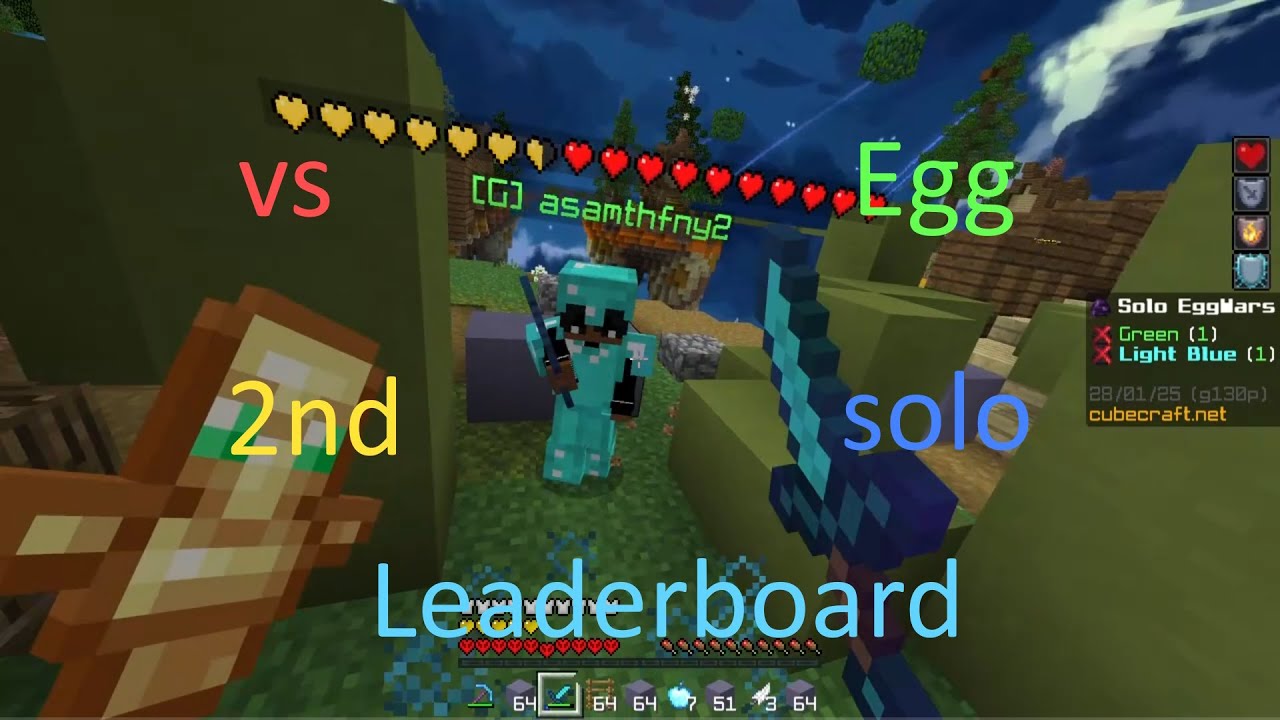 [VS 2nd Solo Leaderboard player eggwars cubecraft minecraft PVP server ...