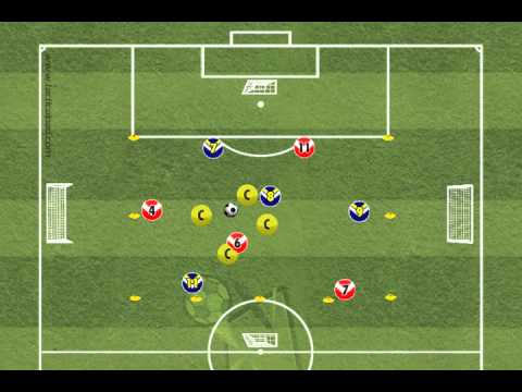 Possession Game with 3 teams of 4 players - Fitness in Soccer - YouTube