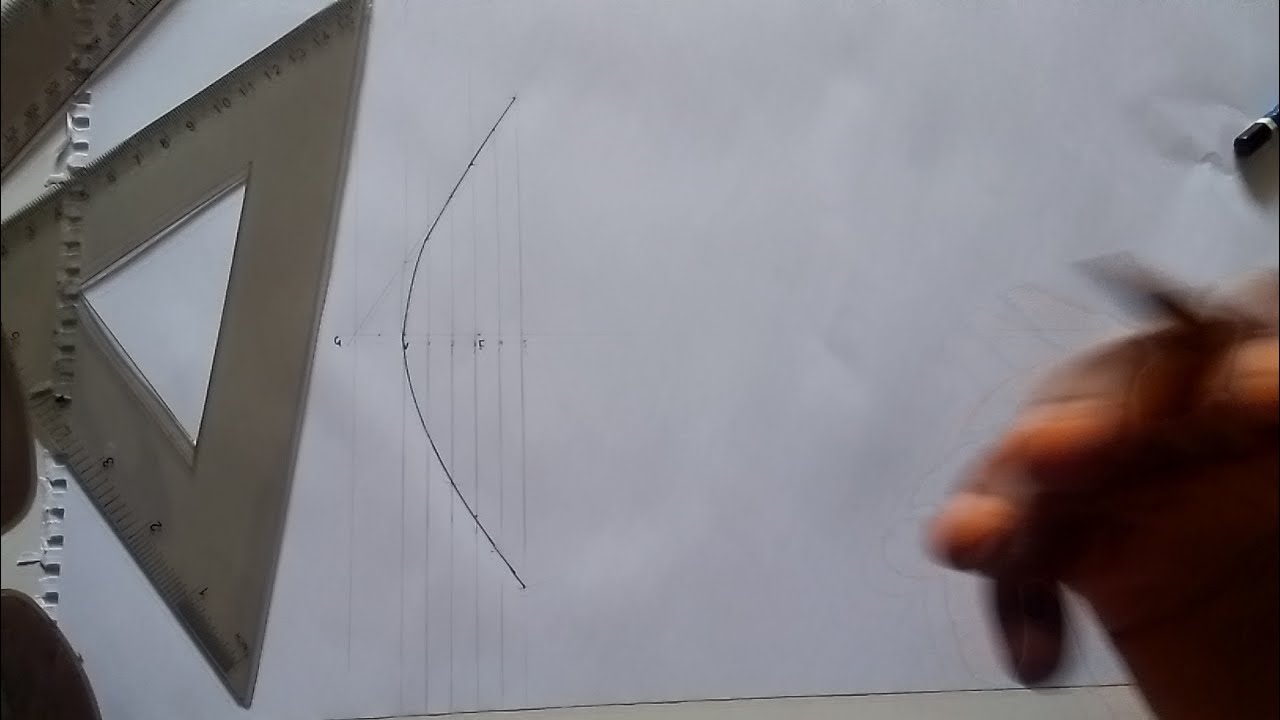 construction of hyperbola having a distance of 50mm from directrix to focus with eccentricity 3/ ...