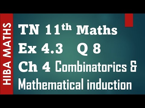 11th maths chapter 4 exercise 4.3 question 8 Combinatorics and Mathematical induction tn syllabus