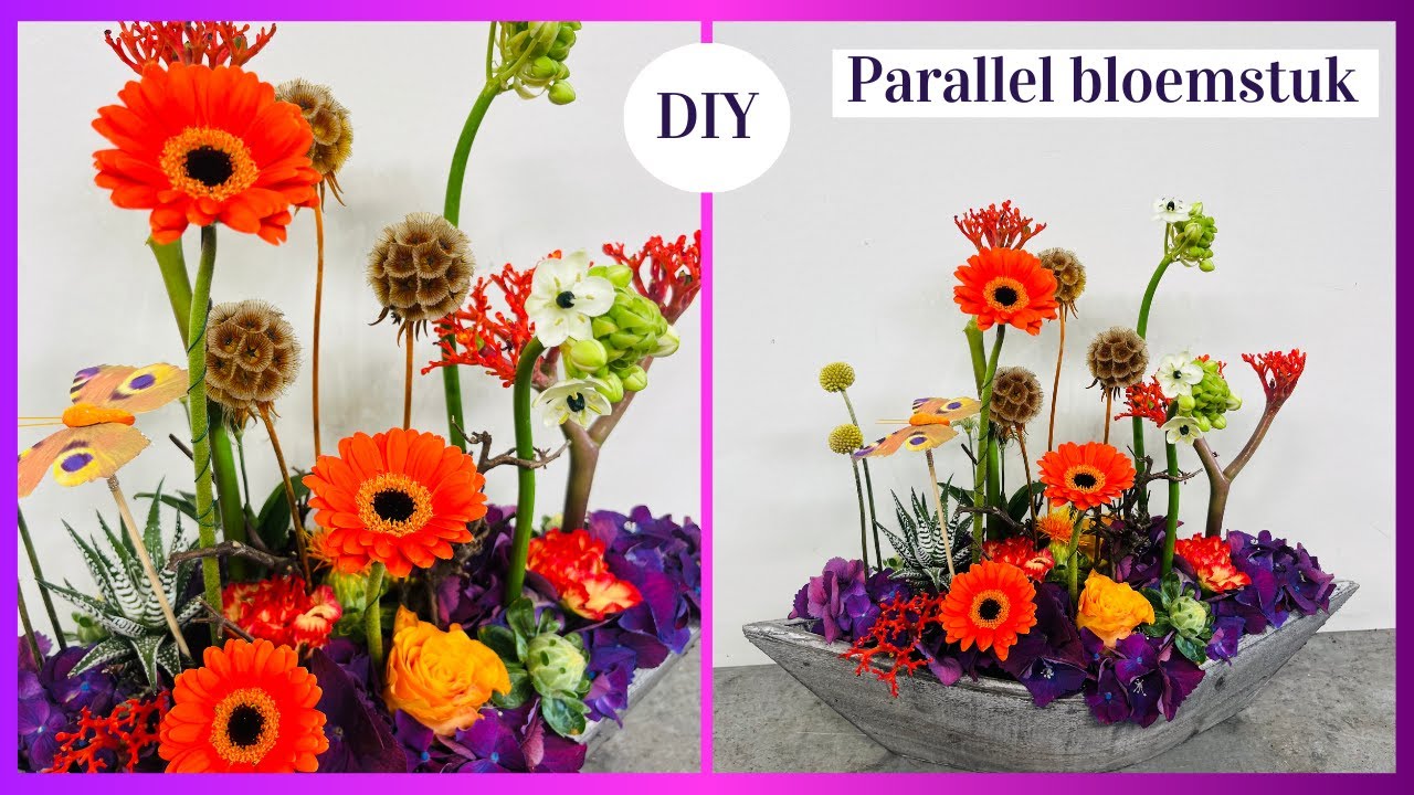 Parallel bloemstuk | Cursus Bloemschikken #294 | Carlein Tukkers - YouTube