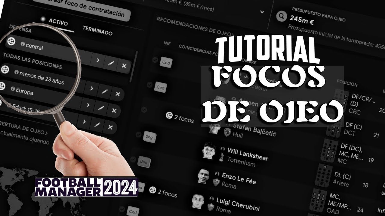 Tutorial // Encontrar jugadores con los FOCOS DE OJEO // Football ...