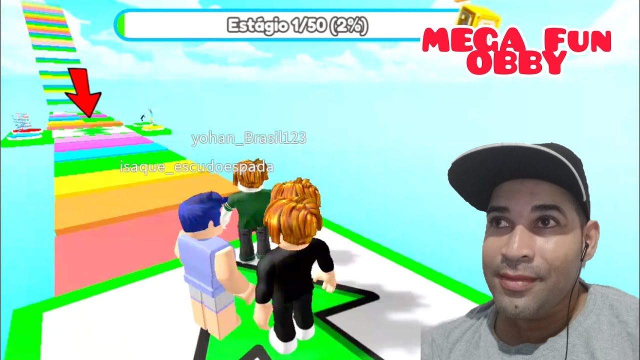 JOGUEI ROBLOX COM A FACECAM - MEGA FUN OBBY... - YouTube