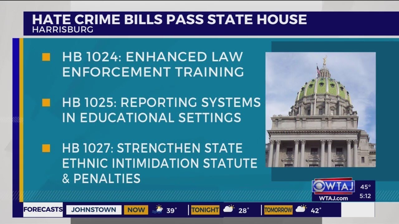 Pennsylvania House Passes Bills Surrounding Hate Crime Protection Youtube