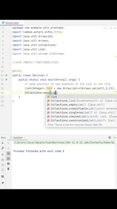 Java List Swap Fill Java Collections Leetcode Datastructures Algorithm List Arraylist