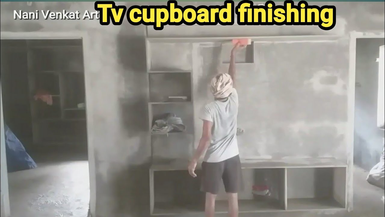 TV cupboard design cement | almari design | hall shelf | nani venkat ...