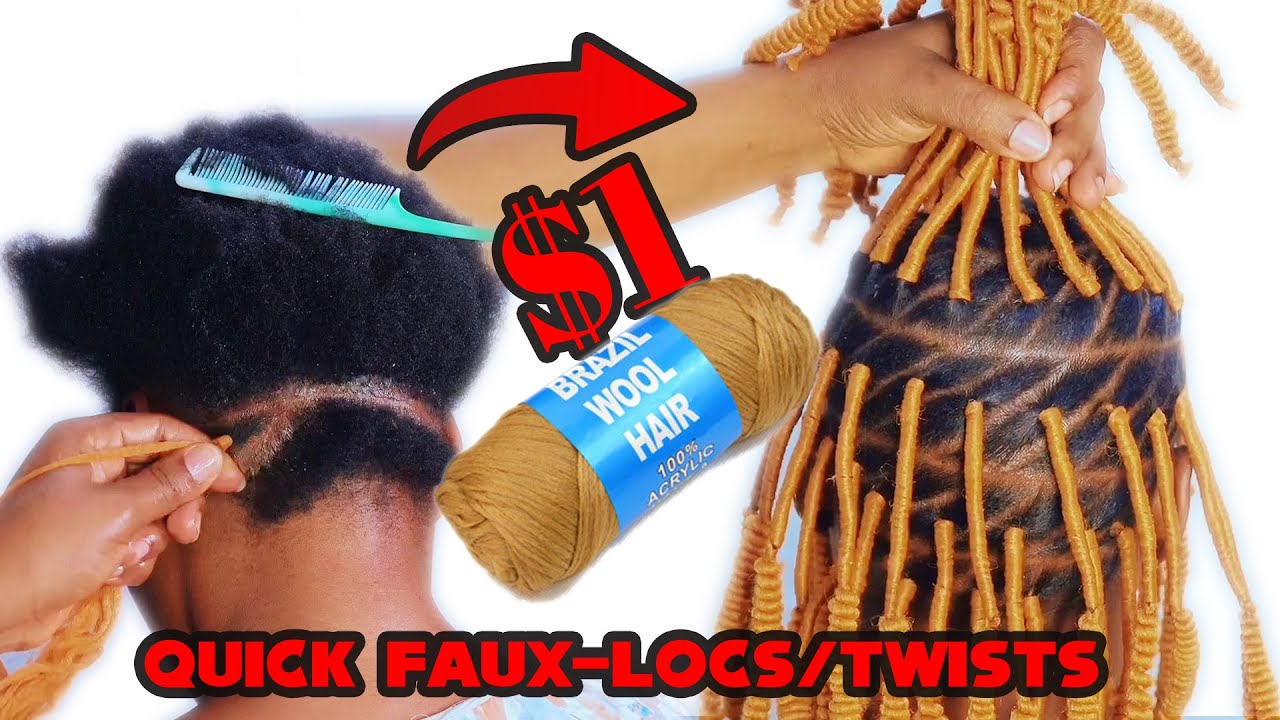 Try this Quick Faux Locs/Twists Using Brazilian Wool - YouTube