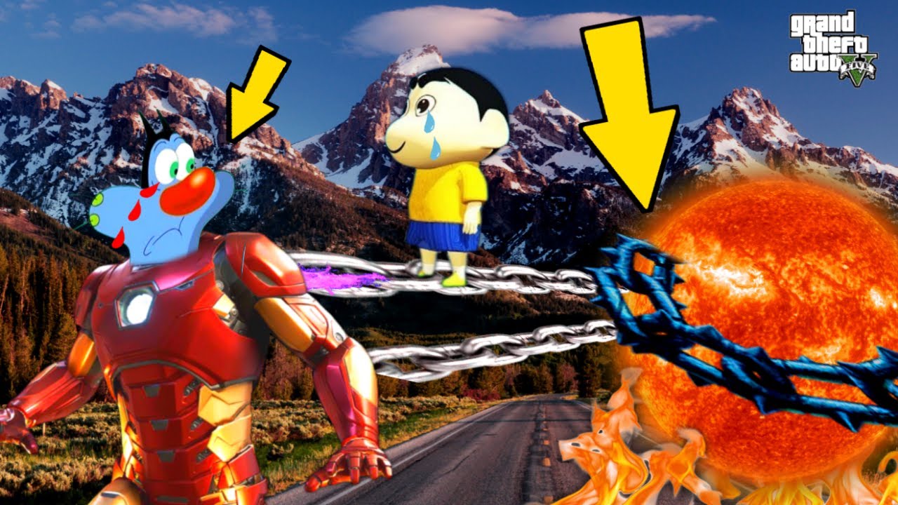 OGGY AND SHINCHAN Become Strongest Man Ever To Pull Whole Earth in GTA ...
