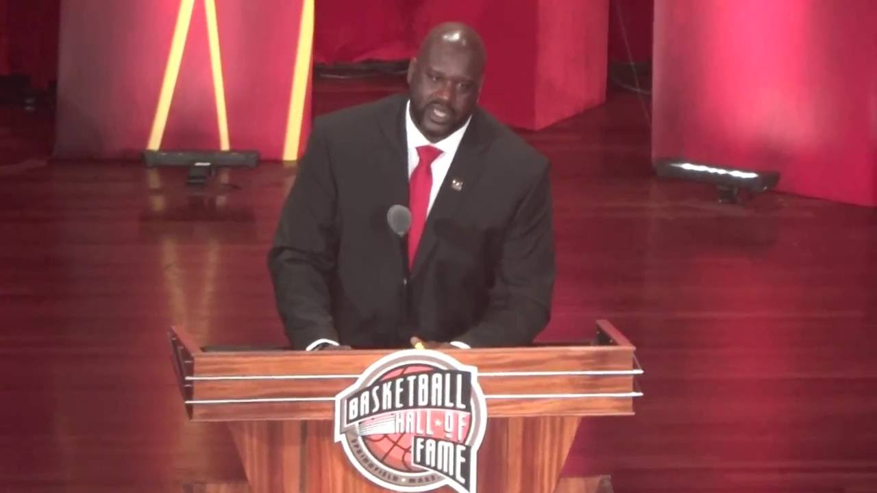 Shaq - Hall of Fame Speech - Fan Video from Balcony - YouTube