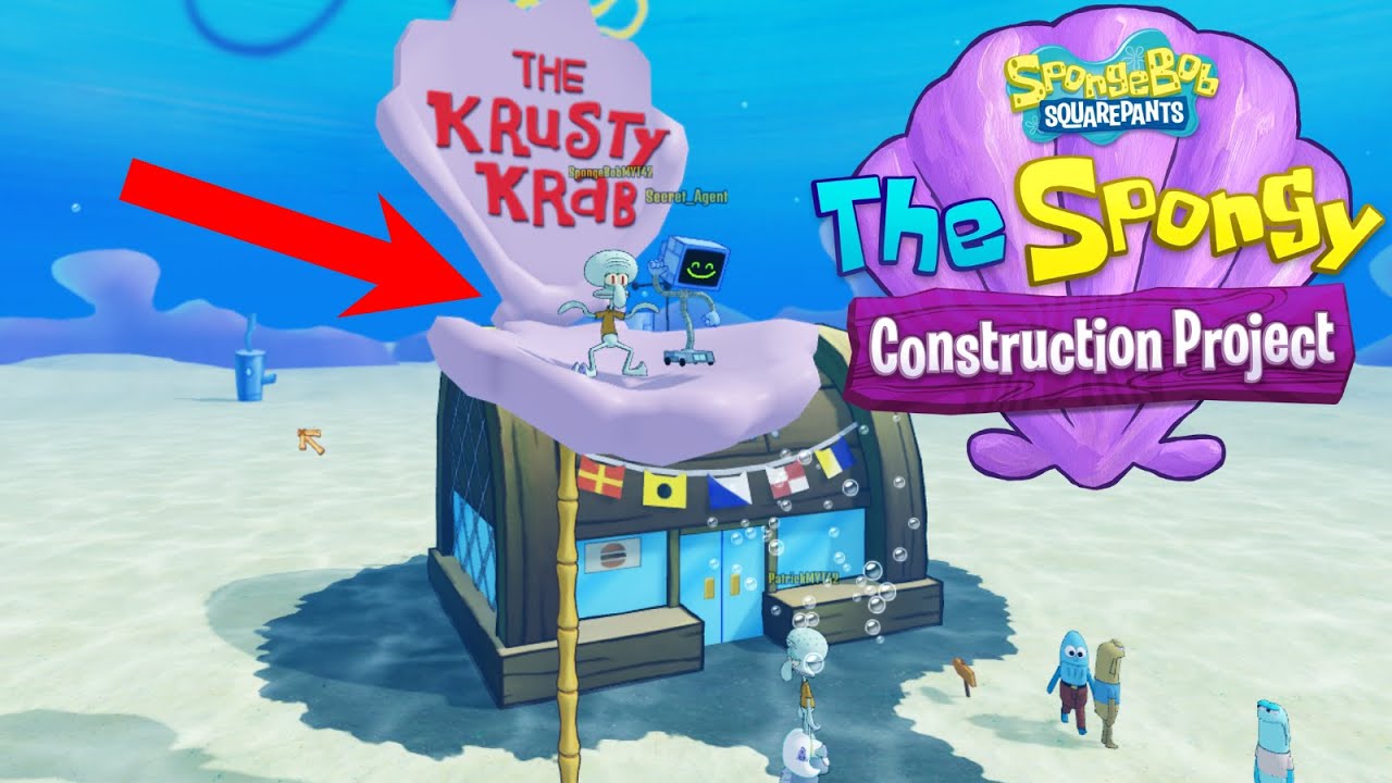 HOW TO GET ON TOP OF THE KRUSTY KRAB IN THE SPONGY CONSTRUCTION PROJECT ...