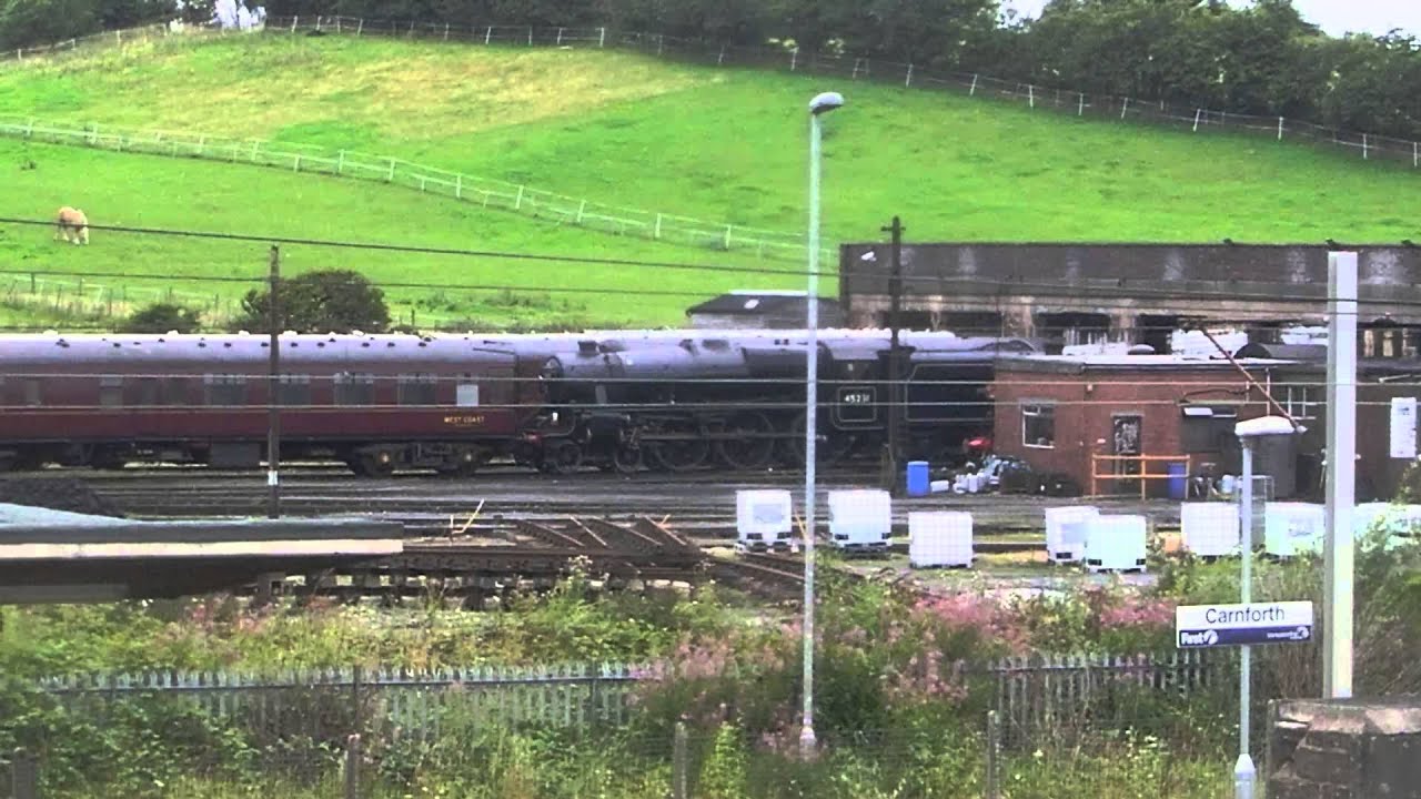 STEAM ENGINE 45231 AT CARNFORTH STEAMTOWN 170813 - YouTube
