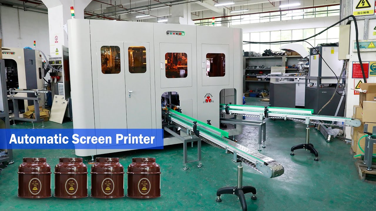 Automatic servo screen printing machine for metal bottle - YouTube