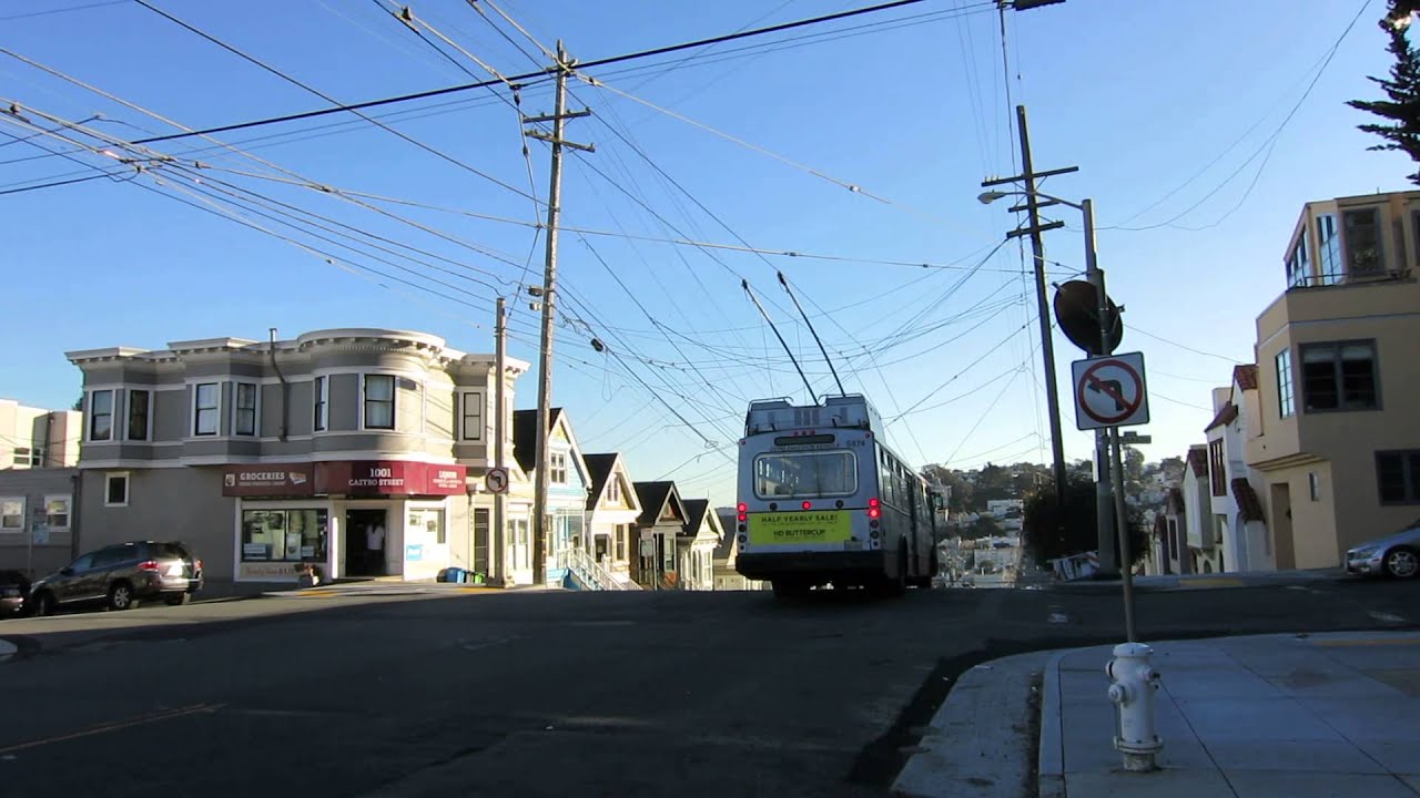 San Francisco Trolleybus - route "24 Divisadero" (Castro St/Alvarado St ...