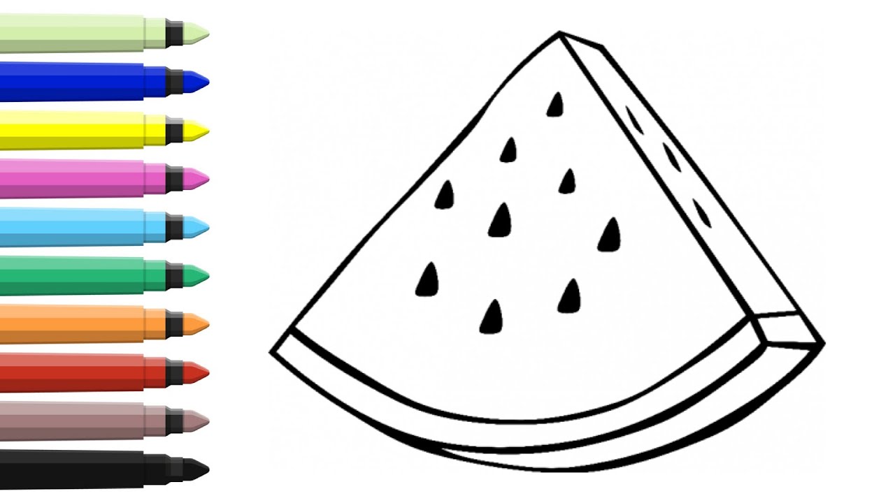 How to Draw a Watermelon | Learn to Draw for Kids - YouTube