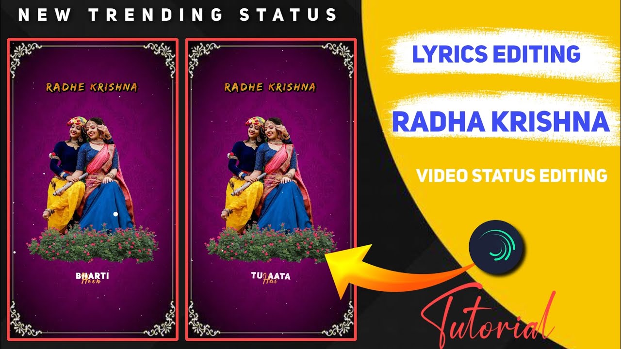 New Trending Status Editing|Radha Krishna lyrics Video Status Tutorial in alight motion| - YouTube