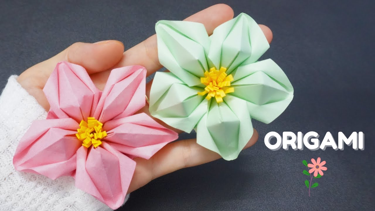 Easy Origami Flowers 🌸 | Beautiful Paper Flower Tutorial - YouTube