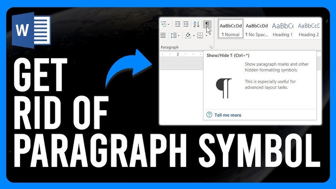 Turn Off Paragraph Symbol