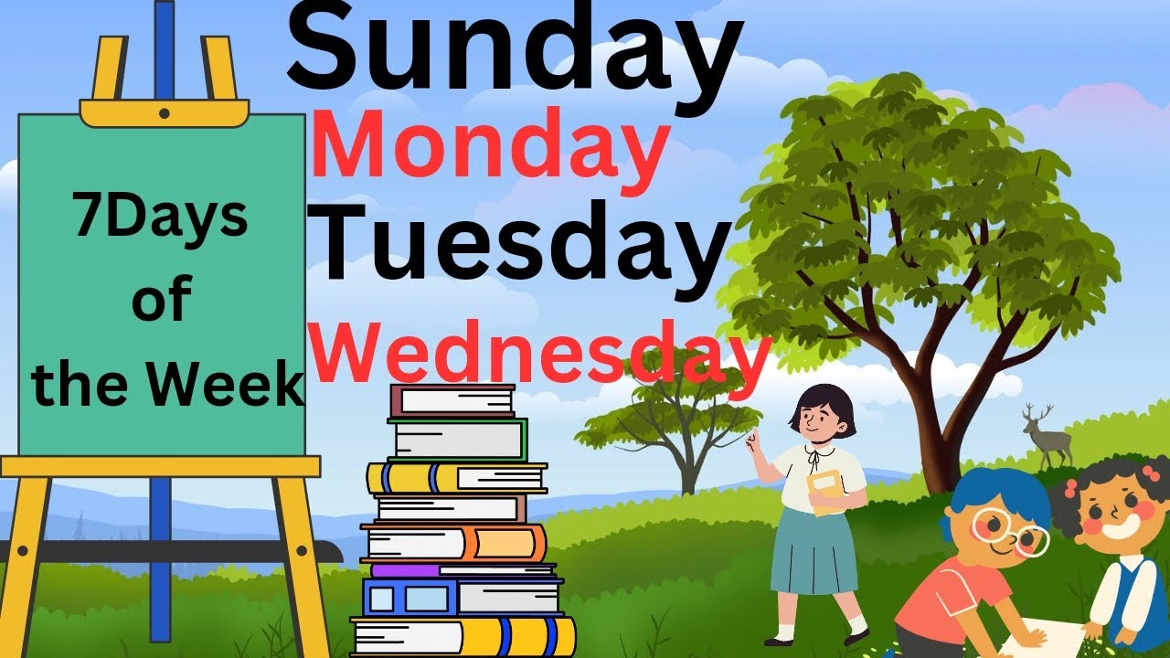 Seven days in a week / 7days name in English /Learn the 7 days of the ...