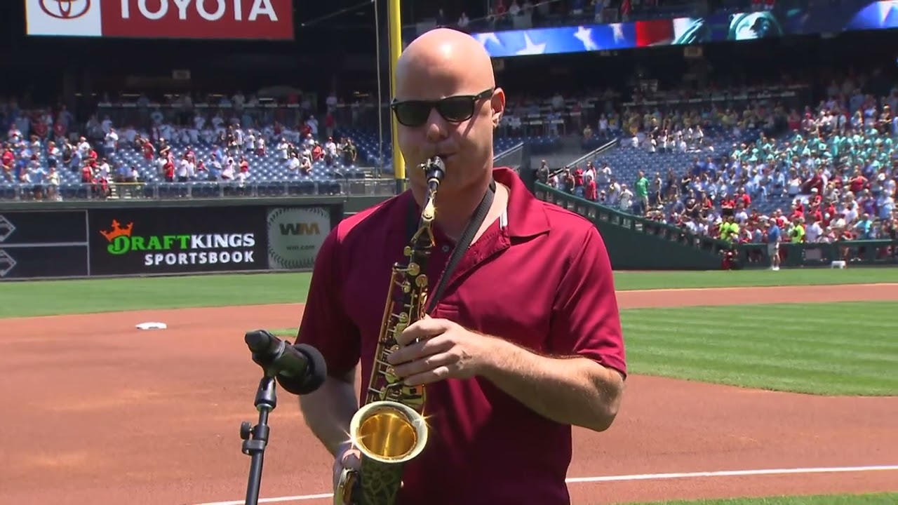 Erich Cawalla performing the National Anthem at Philadelphia Phillies ...