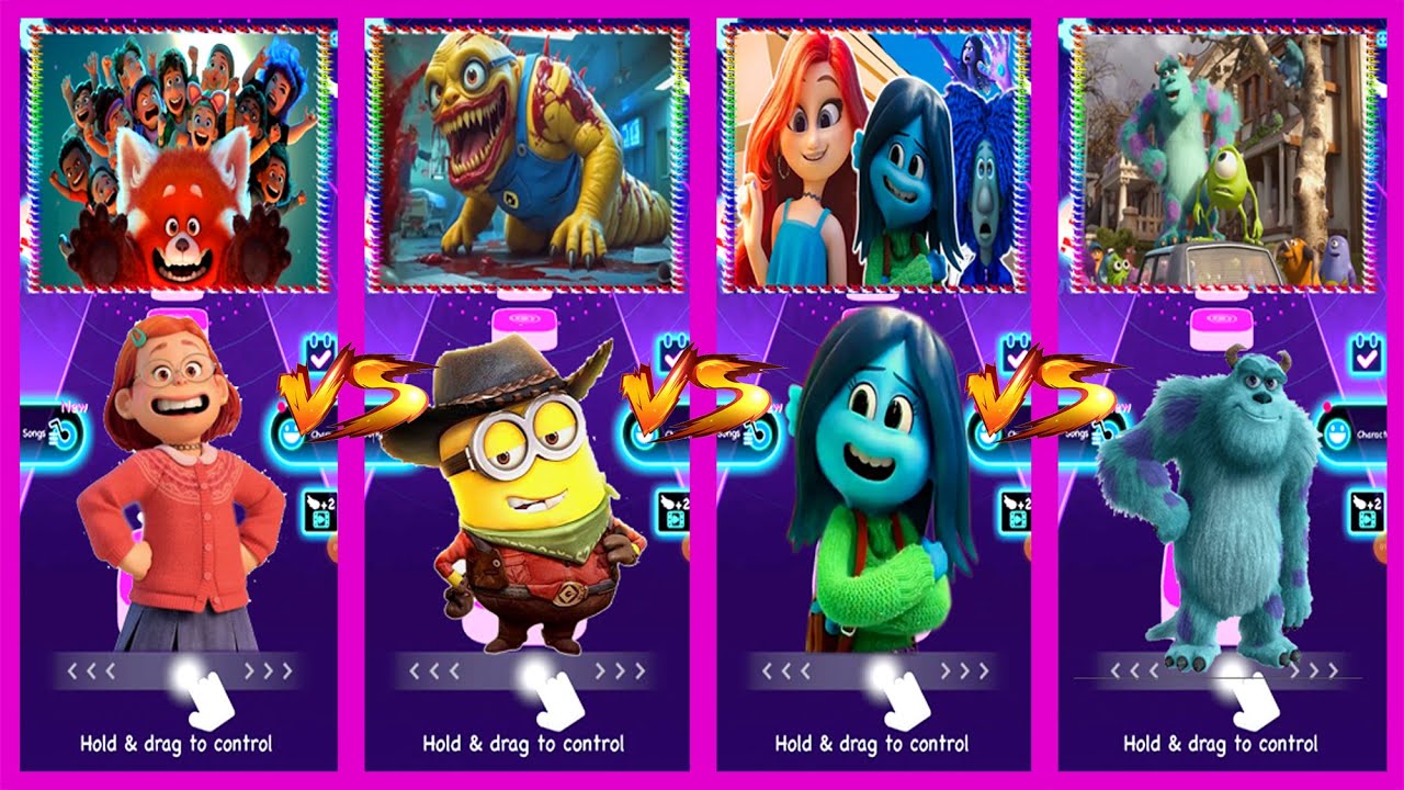 Tiles Hop Max Turning Red 🆚 Minions 🆚 Ruby Gillman 🆚 Monsters - YouTube
