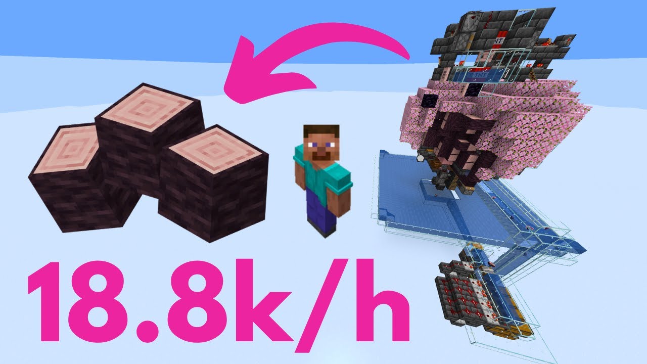 optimal cherry tree farm - Minecraft block by block tutorial - YouTube