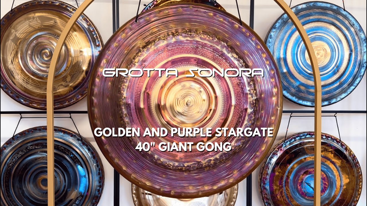 Grotta Sonora - 40"/100 cm Golden and Purple Stargate Giant Gong - A 55 ...