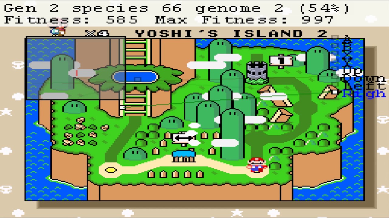 MarI/O AI Learning Super Mario World 1-1 - YouTube