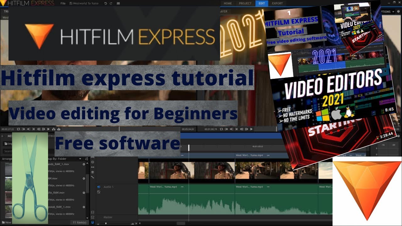 How to edit in Hitfilm express|2021|Tutorial for beginners| Free video ...
