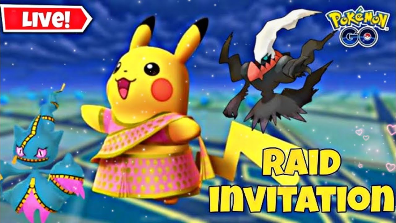 🔴Live saree Pikachu & Darkrai raid invitation 🎯 by |#rrs_live_ in ...