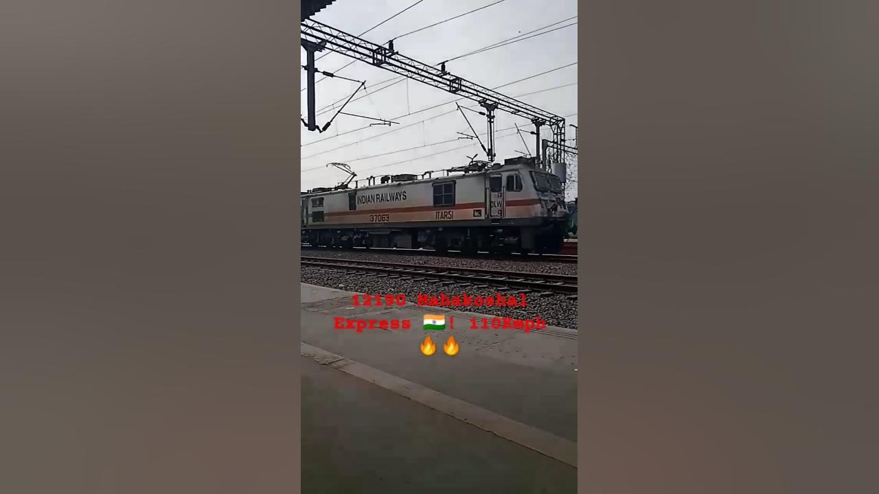 12190 Mahakoshal Express 🇮🇳! 110Kmph 🔥🔥 #shorts #train #railway #speed #attitude #status #india ...