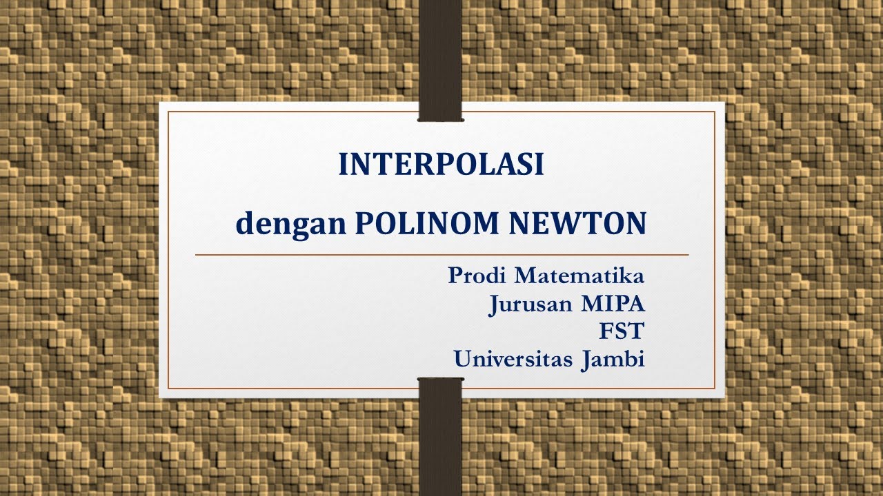 MetNum-Pertemuan 5-Interpolasi Polinom Newton dengan Divided ...