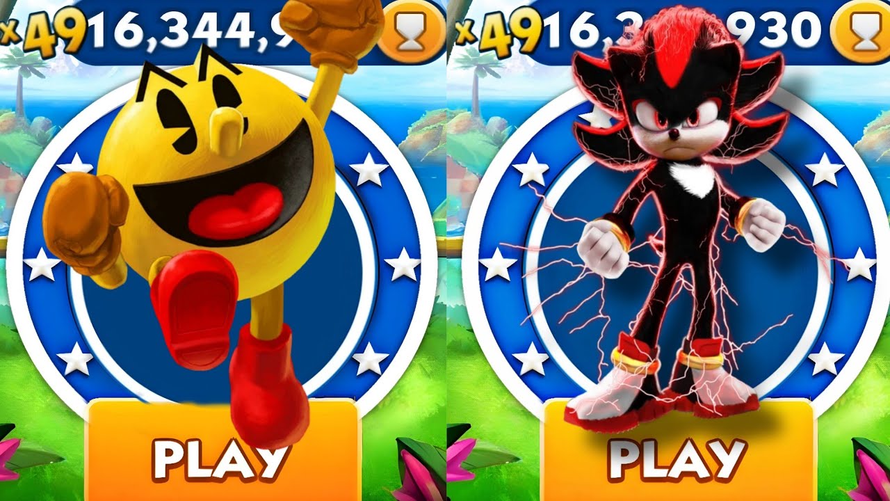 Sonic Dash - Sir Shadow VS Pacman Run _ Sonic vs All Bosses Zazz Eggman ...