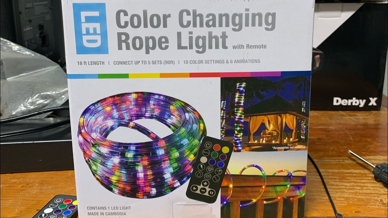 Led color changing rope light 18ft - YouTube