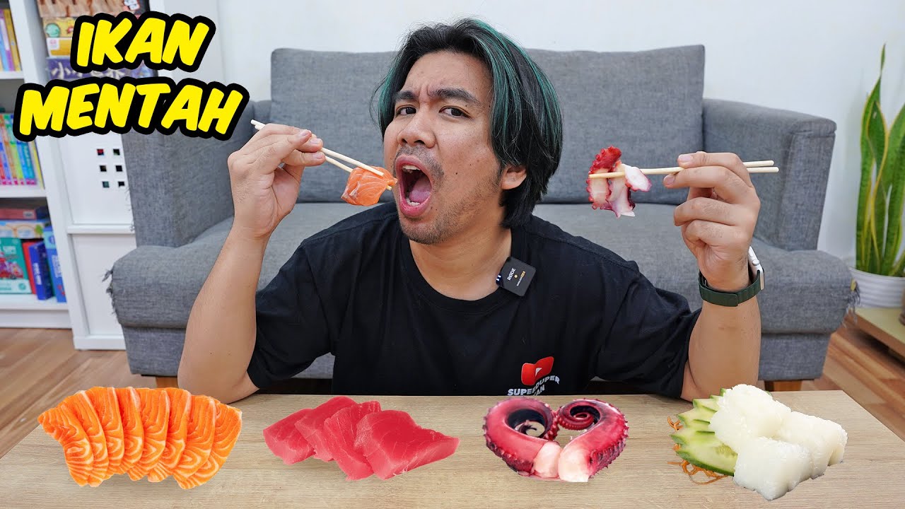 Makan Ikan Mentah Sashimi Papa Ziyan Youtube