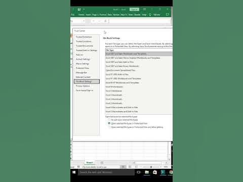 How to change file block settings in MS Excel - YouTube