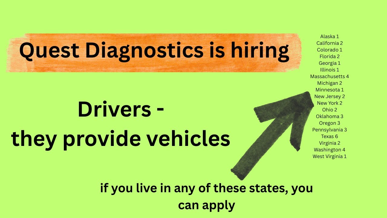 Quest Diagnostics is hiring Medical Couriers - YouTube