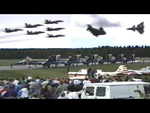 Tullinge F18 Flygshow 1992 Blue Angels F/A 18 Hornet, JA 37 Viggen ...